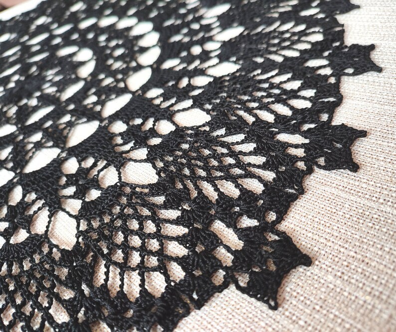 Black Lace Handmade Crochet Doily With Gothic Pattern - Etsy