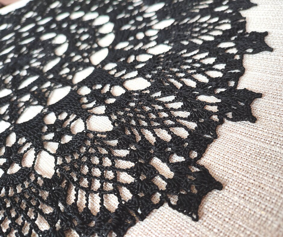 Black Lace Handmade Crochet Doily With Gothic Pattern - Etsy