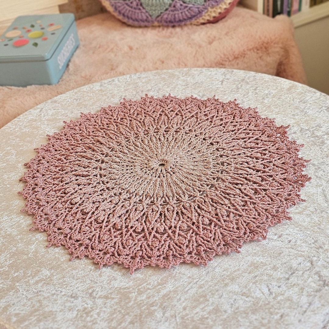 Pink Crochet Textured Doily With Glitter - Etsy