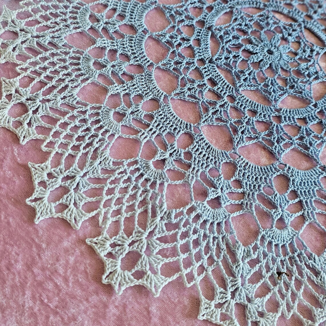 Light Blue Lace Crochet Doily 43 Cm Diameter - Etsy