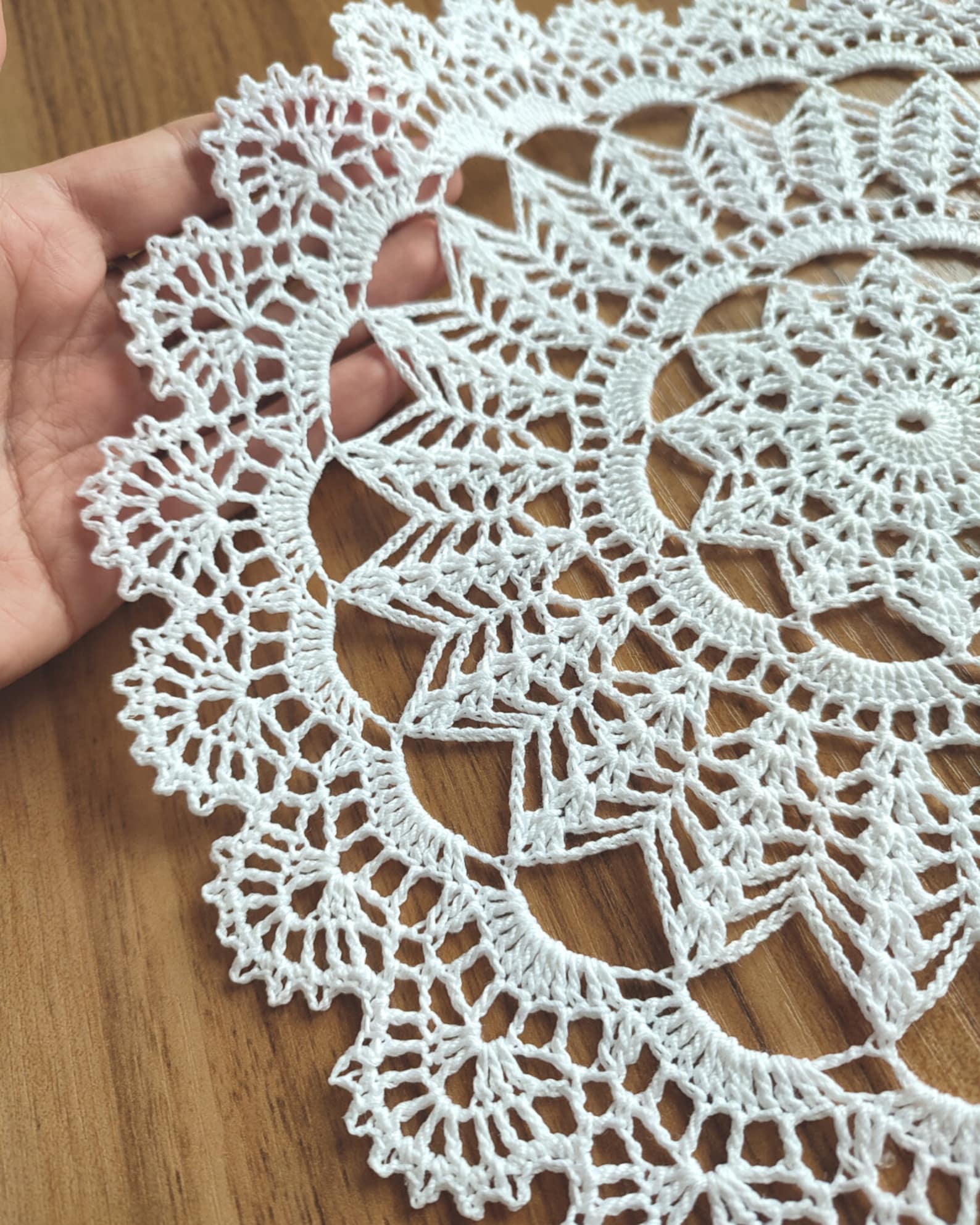 Classic White Round Crochet Doily for Decorating Breakfast Trays and ...
