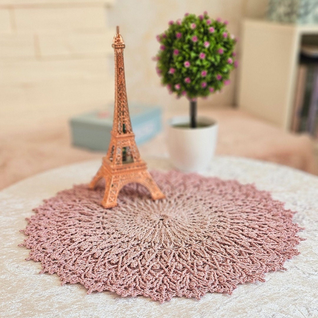 Pink Crochet Textured Doily With Glitter - Etsy