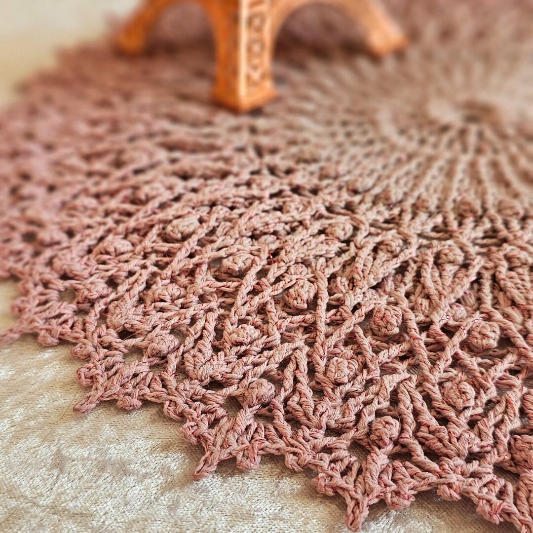 Pink Crochet Textured Doily With Glitter - Etsy