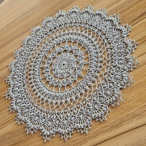 Silver Grey Crochet Doily 37cm Diameter - Etsy