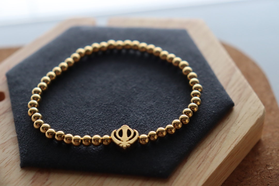 Sikh Khanda Bracelet, 18kgold Plated, Sikhism, Khanda Sahib, Punjabi - Etsy
