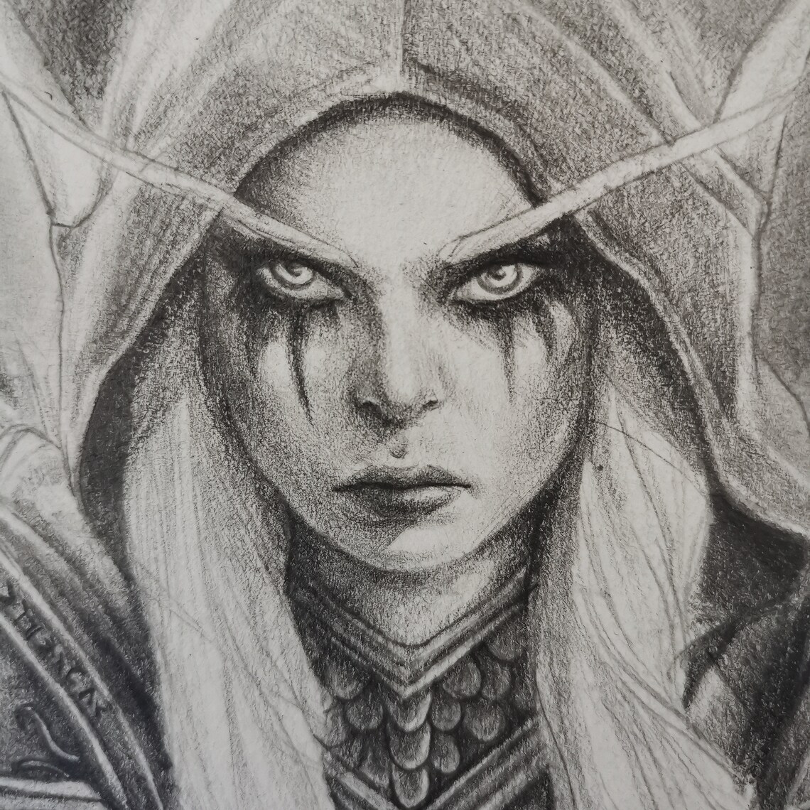Original Pencil Drawing Sylvanna World of Warcraft - Etsy