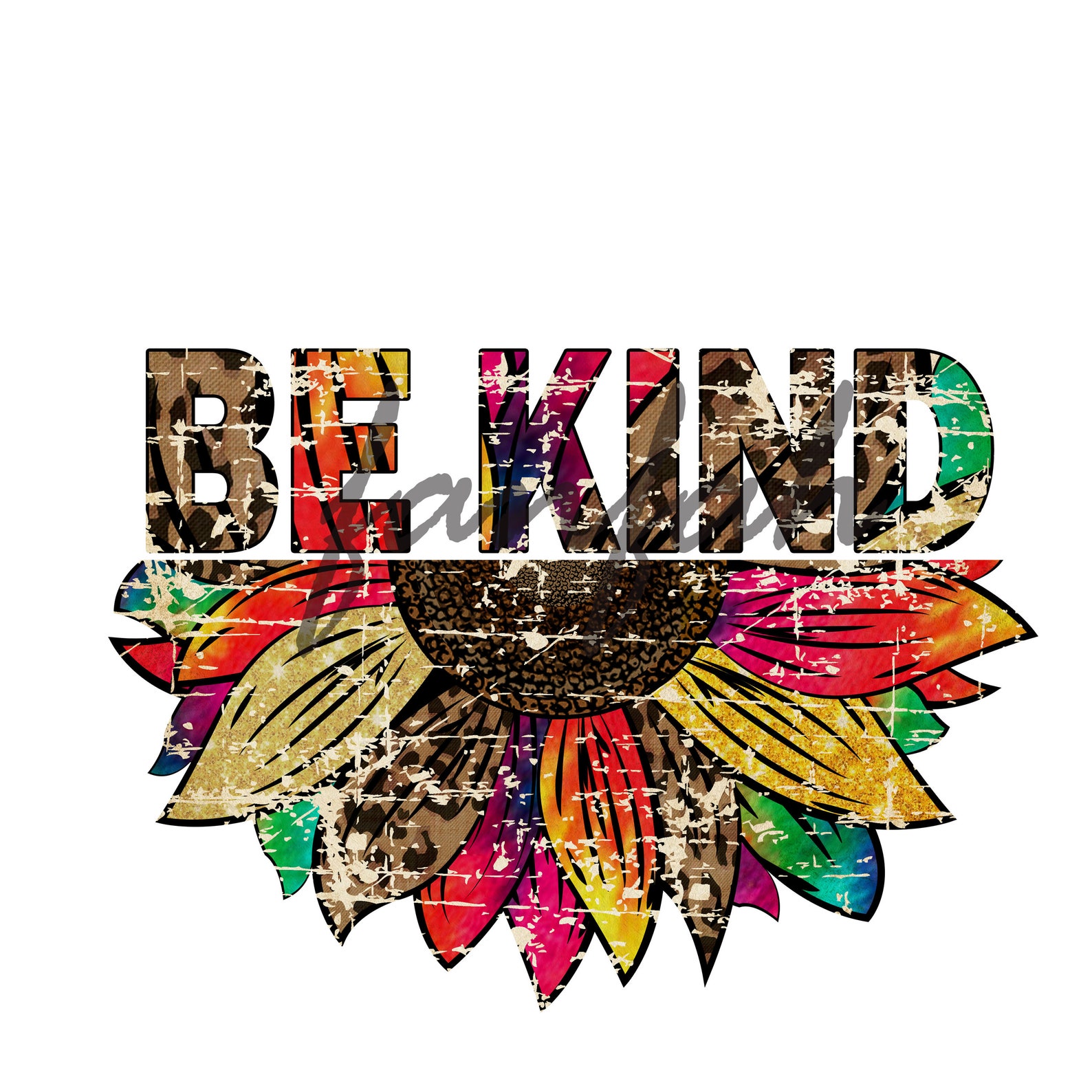 Be Kind Sunflower Png,colorful Sunflower Png, Sunflower Leopard ...