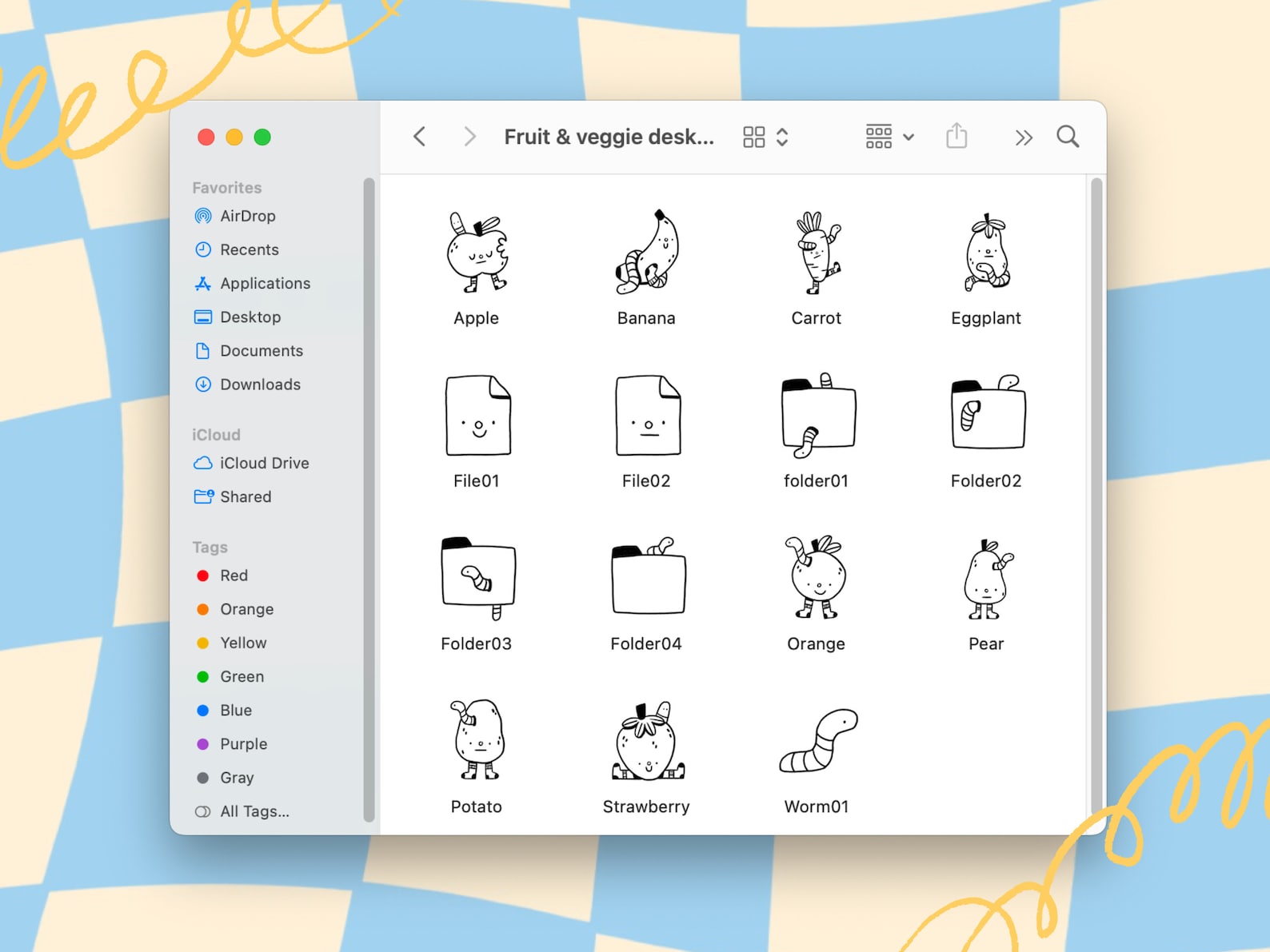 Fruits and Veggies Theme Computer Desktop Icon Folder Pack for - Etsy