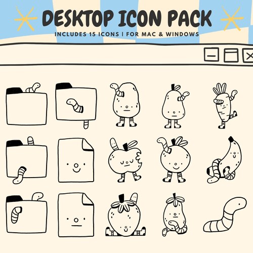 Cosy Desktop Icons and Wallpaper for Computer Windows & Mac - Etsy