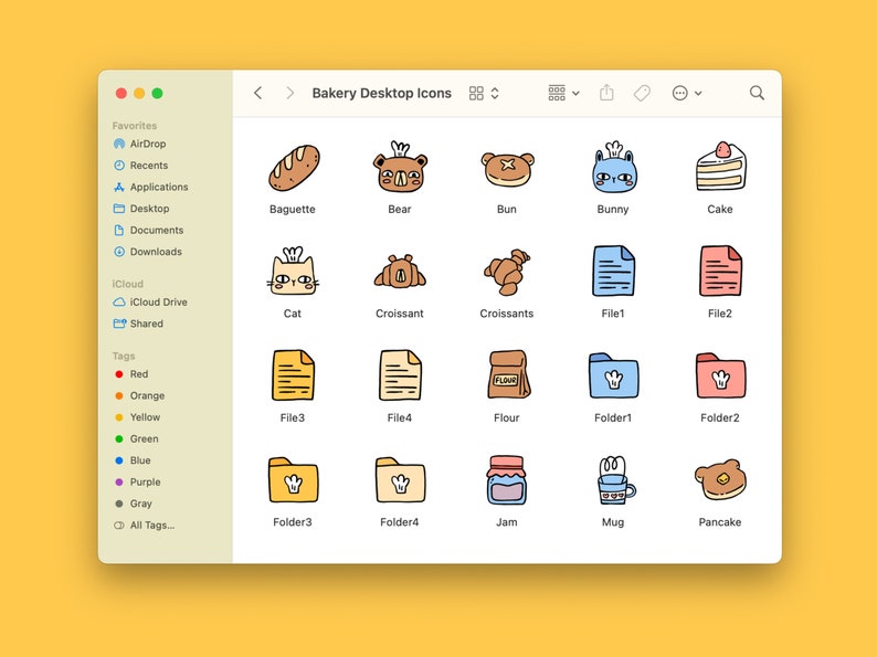 Bakery Theme Computer Desktop Icon Folder Pack for Mac & Windows Mac ...