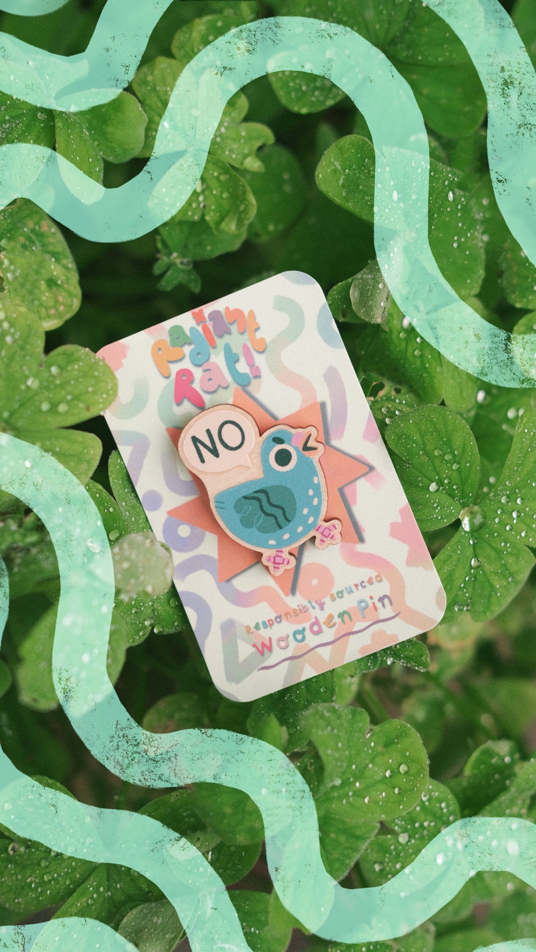 Assertive Pigeon (no!) - Wooden Pin - Etsy