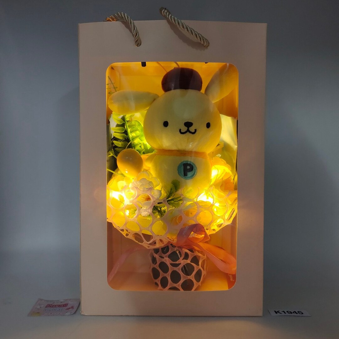 Sanrio Pompom Purin Plush Doll Bouquet Gift Box With Light - Etsy