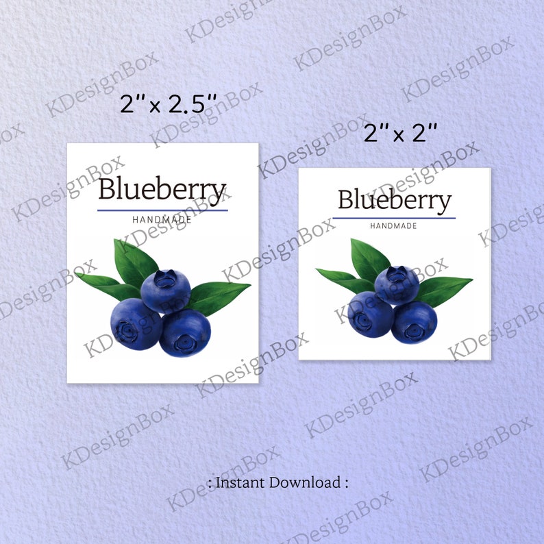 Printable Blueberry Labels Printable Blueberry Tags DIY Gift - Etsy