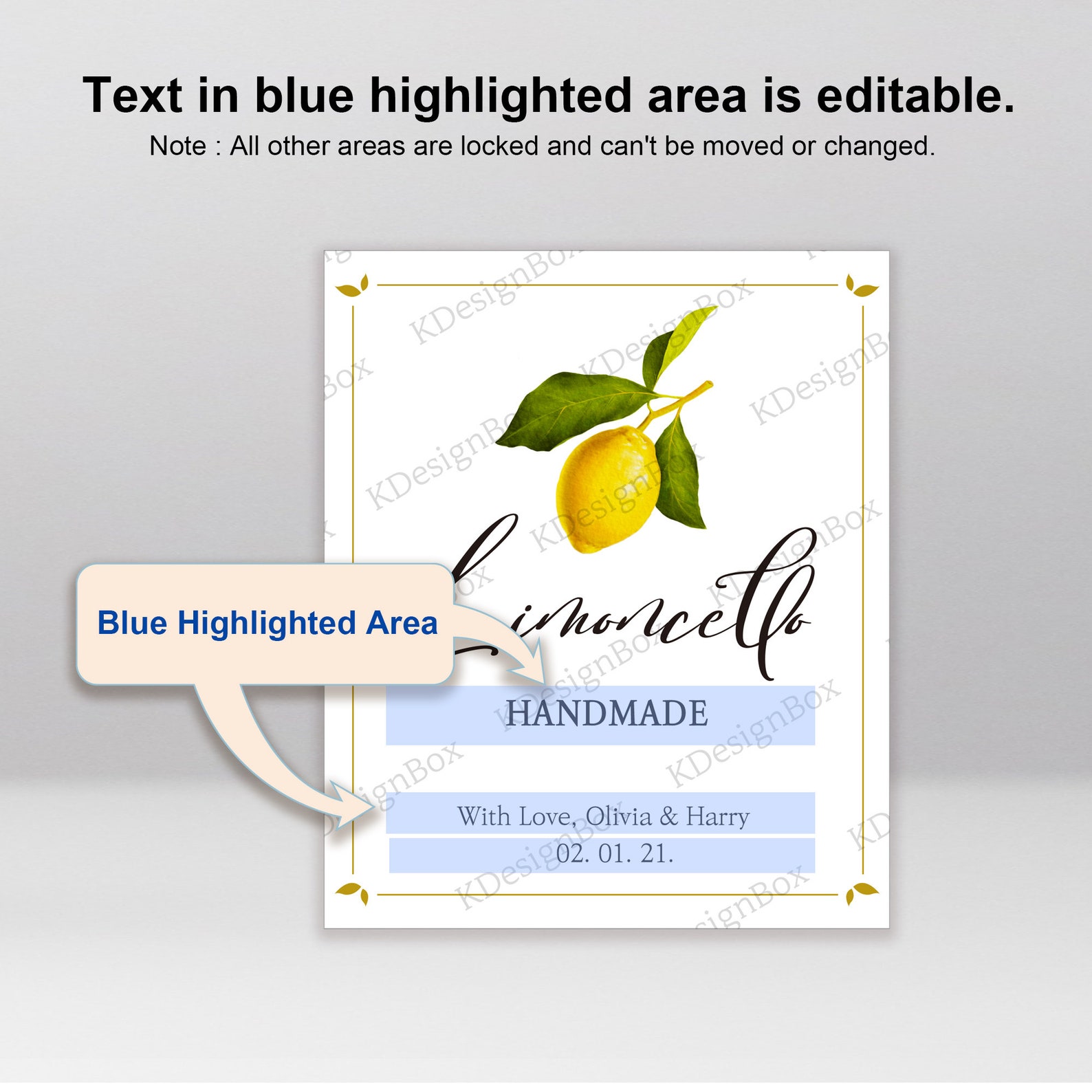 Editable Limoncello Labels, Lemon, Gift Labels, Editable PDF, Editable ...