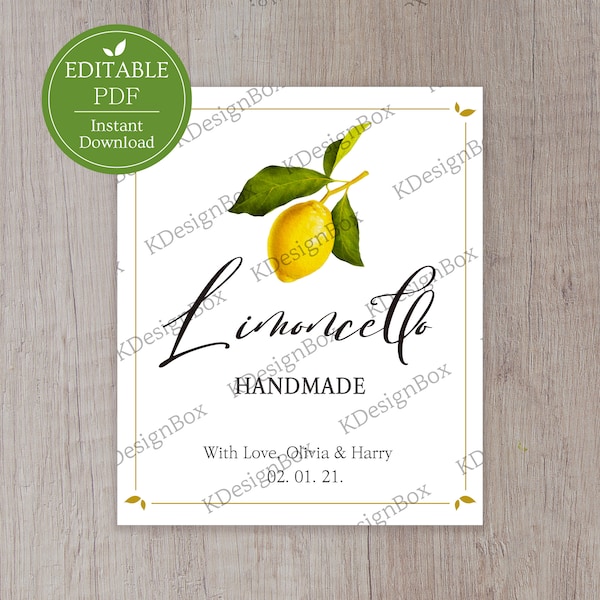 Limoncello Labels - Etsy