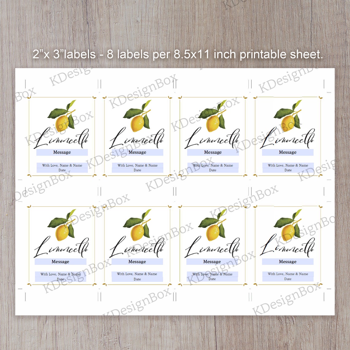 Editable Limoncello Labels, Lemon, Gift Labels, Editable PDF, Editable ...