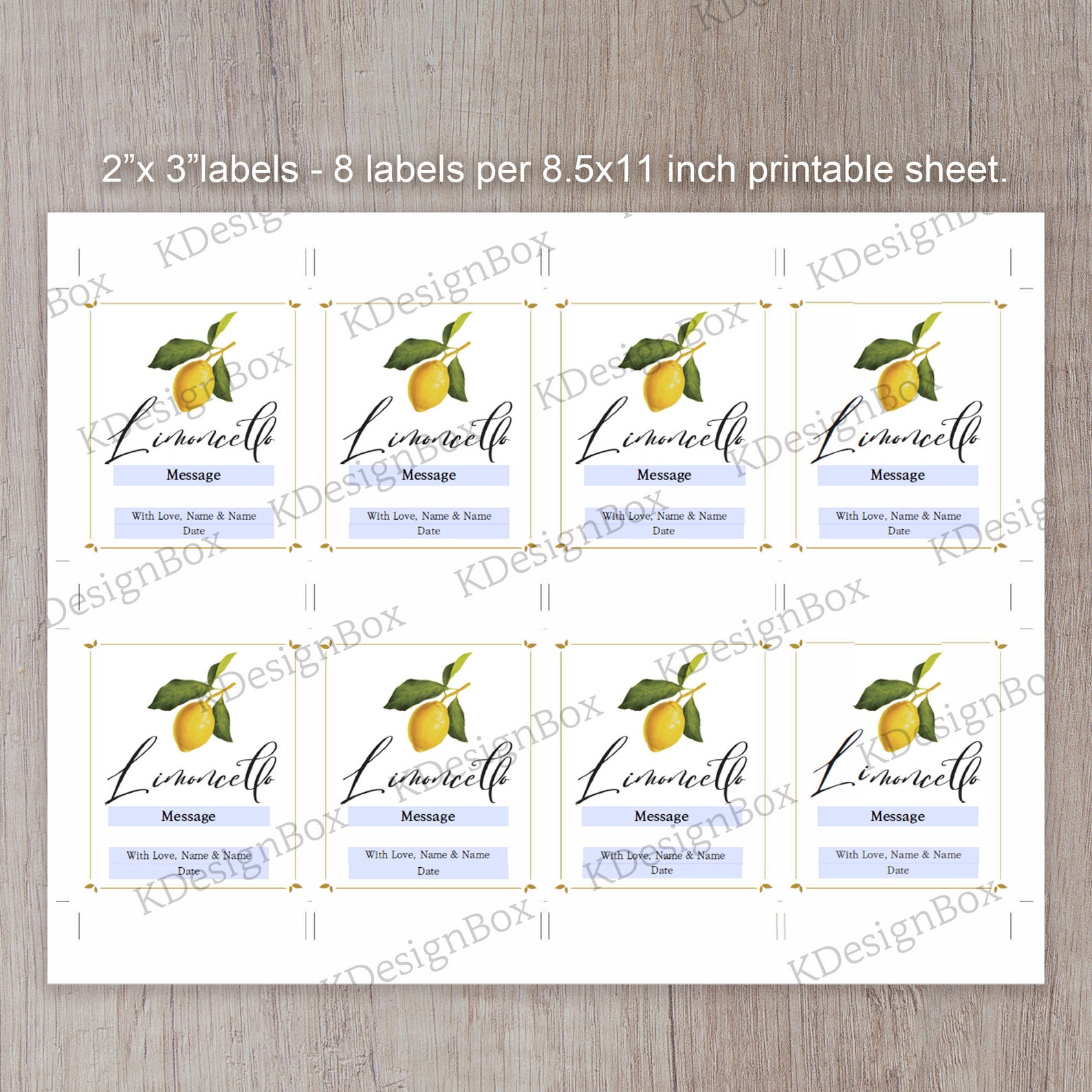 Editable Limoncello Labels, Lemon, Gift Labels, Editable PDF, Editable ...
