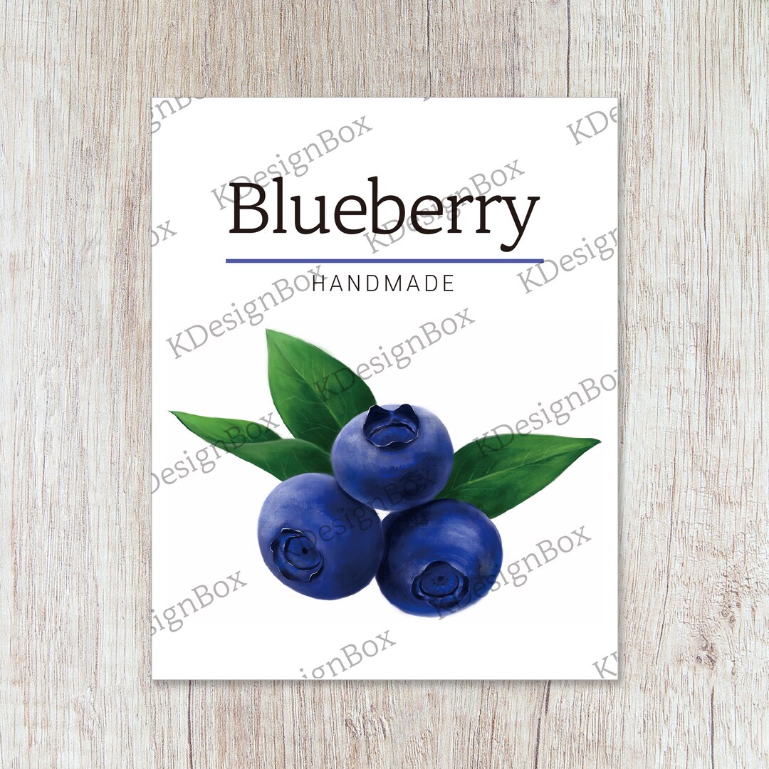 Printable Blueberry Labels, Printable Blueberry Tags, DIY Gift Labels ...