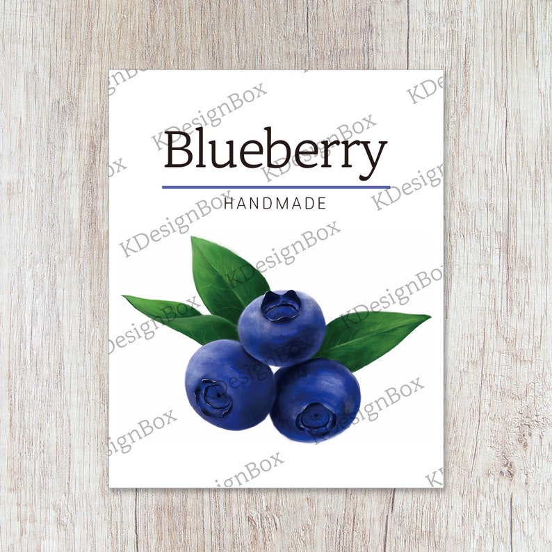 Printable Blueberry Labels, Printable Blueberry Tags, DIY Gift Labels ...