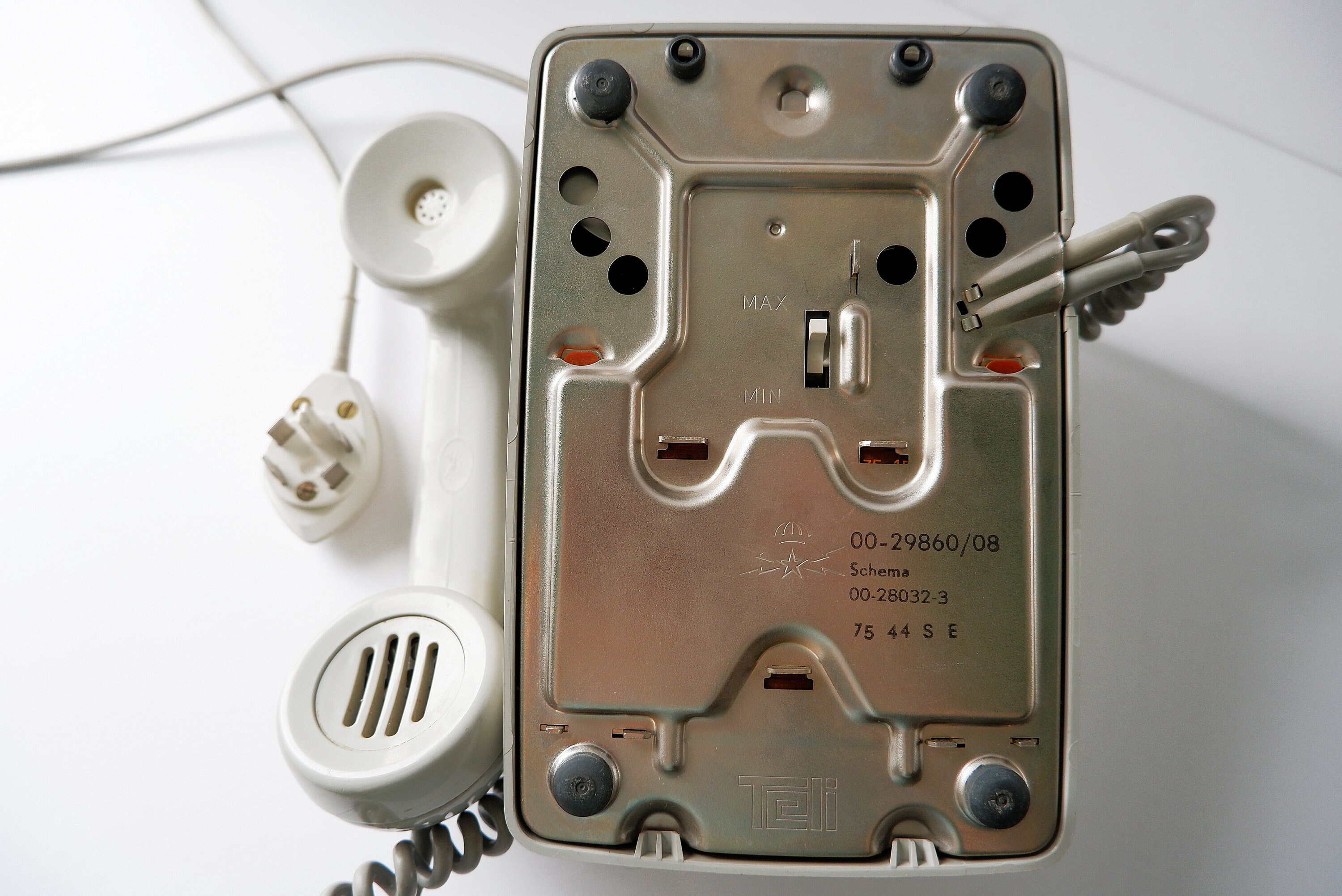 Vintage Swedish Rotary Landline Phone | Grey \ Greige Plastic and Metal ...
