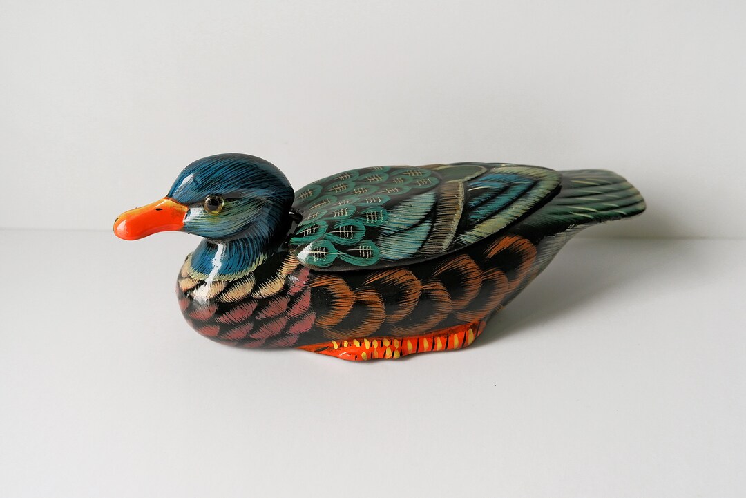 Ceramic Duck Bowl With a Lid Realistic Bird Figurine as a - Etsy