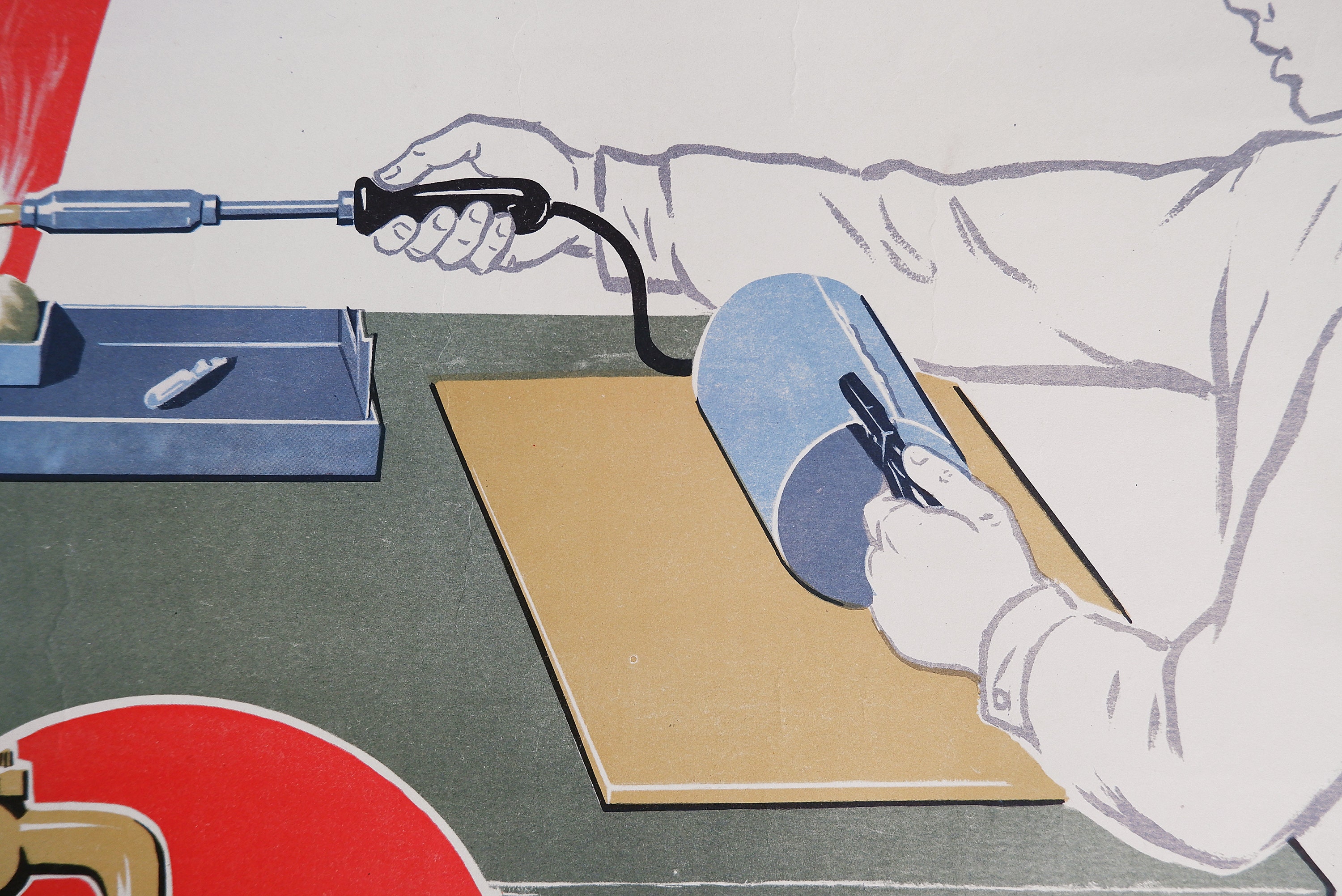 Authentic Soviet Educational Poster Information on Soldering Iron - Etsy