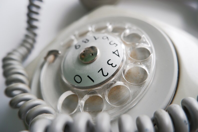 Vintage Swedish Rotary Landline Phone | Grey \ Greige Plastic and Metal ...