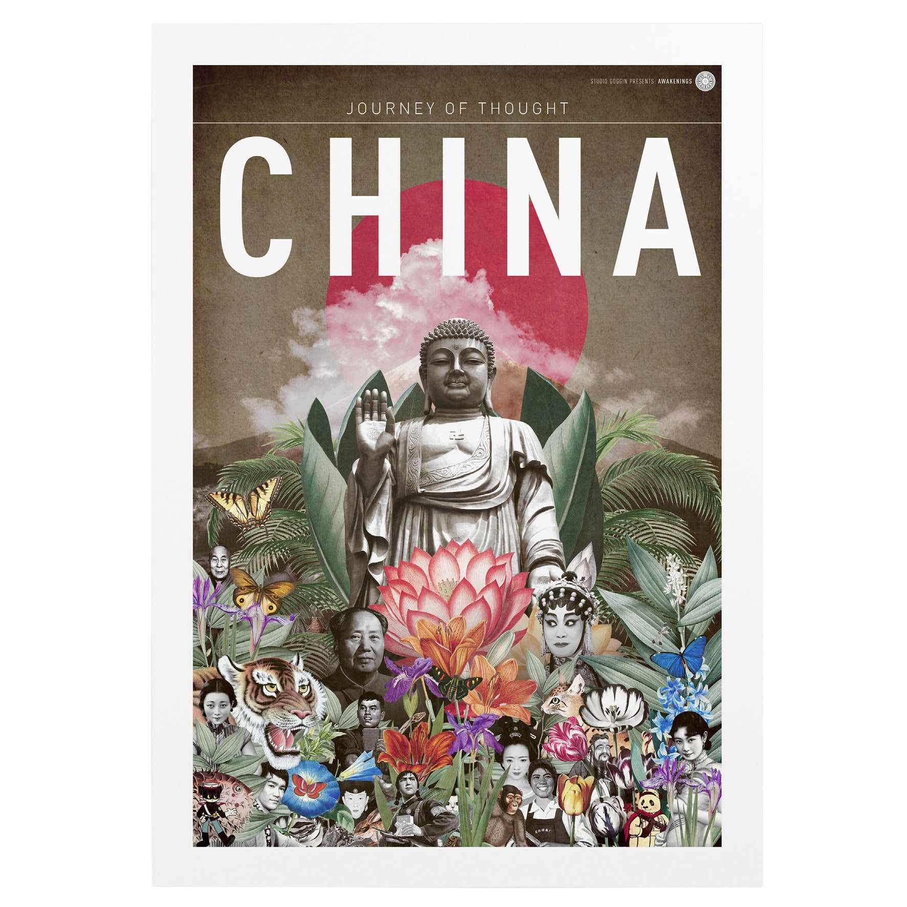 China Poster. Far East Poster. Icon Poster. China Travel Poster. Chairman Mao Poster. China Wall ...