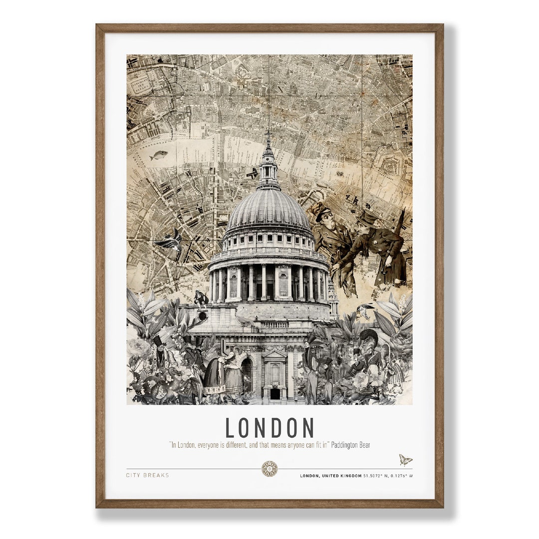 London Poster. London Skyline Poster. St Pauls Cathedral Poster. London Map Poster. Architecture ...