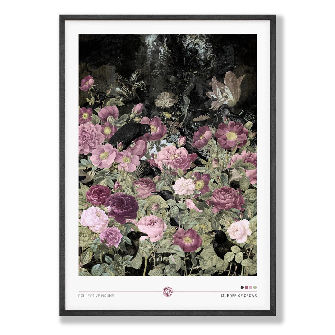 Crow Poster. Murder of Crows Poster. Collective Noun Poster. Bird ...