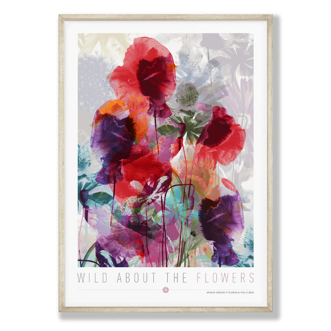 Flower Art Poster. Flower Market Poster. Natural Art Poster. Poppy ...