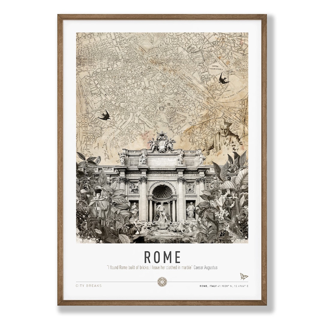 Rome Poster. Italy Poster. Rome Skyline Poster. Rome Landmark Poster ...