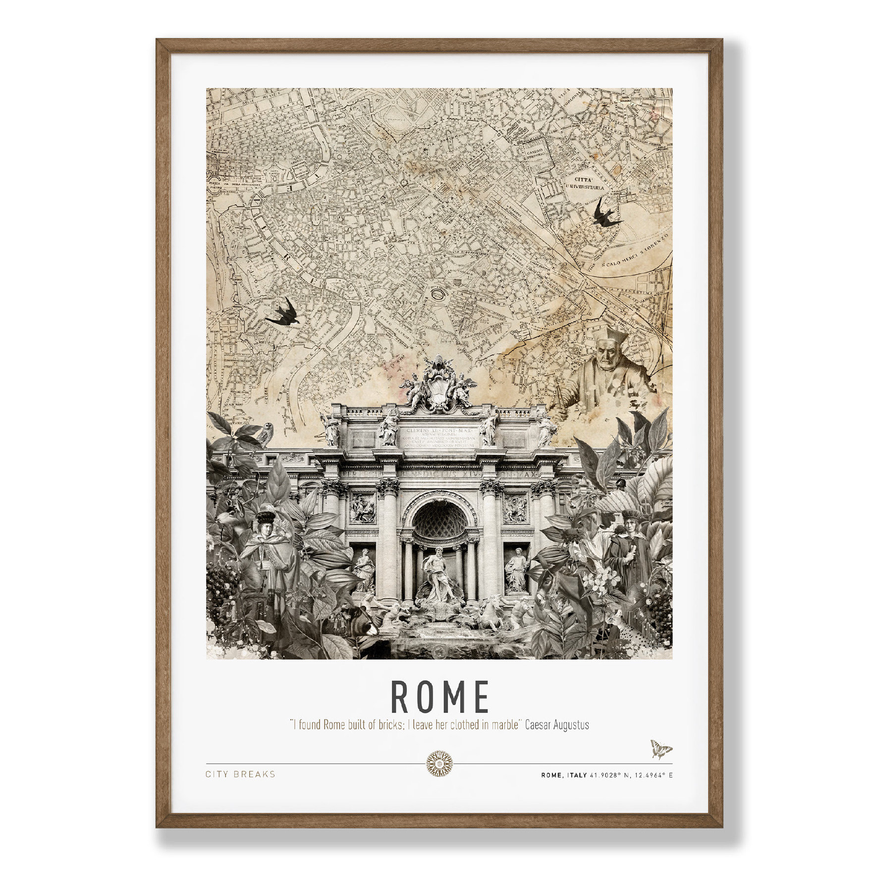 Rome Poster. Italy Poster. Rome Skyline Poster. Rome Landmark - Etsy