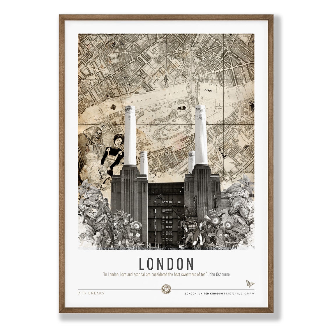 London Poster. London Skyline Poster. Battersea Power Station Poster ...