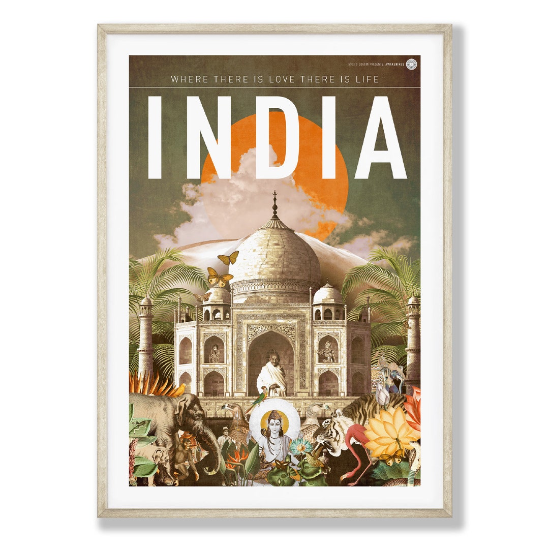 India Poster. Taj Mahal Poster. India Travel Poster. Spiritual Poster ...