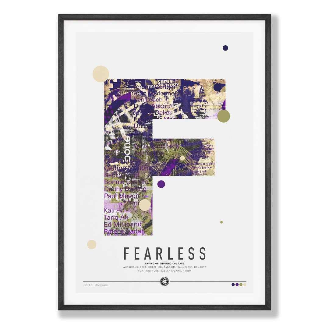 F is for Fearless. Alphabet Poster. Definition Poster. - Etsy