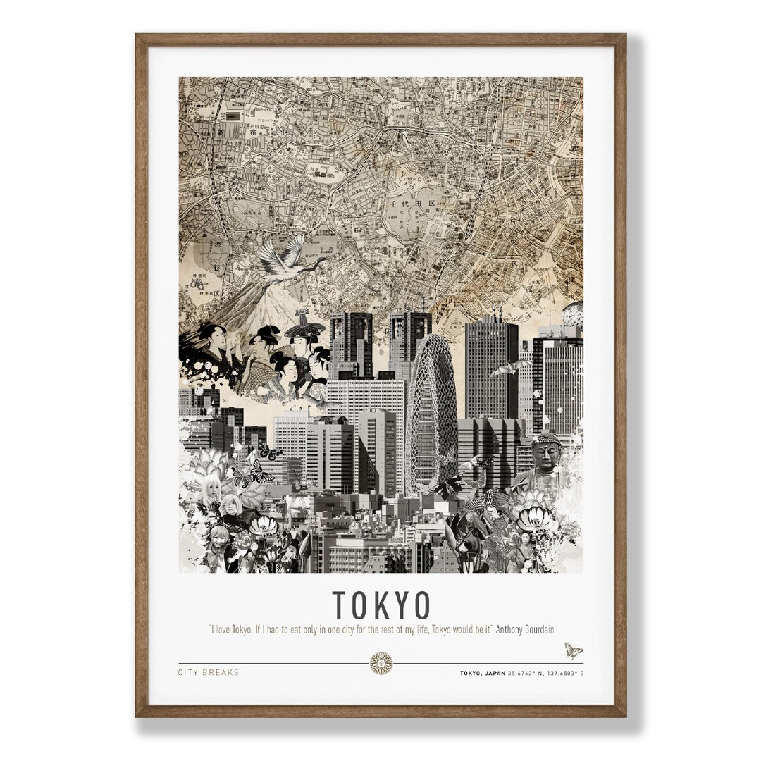 Tokyo Poster. Tokyo Map. Tokyo Skyline. Japanese Culture. Mount Fuji ...