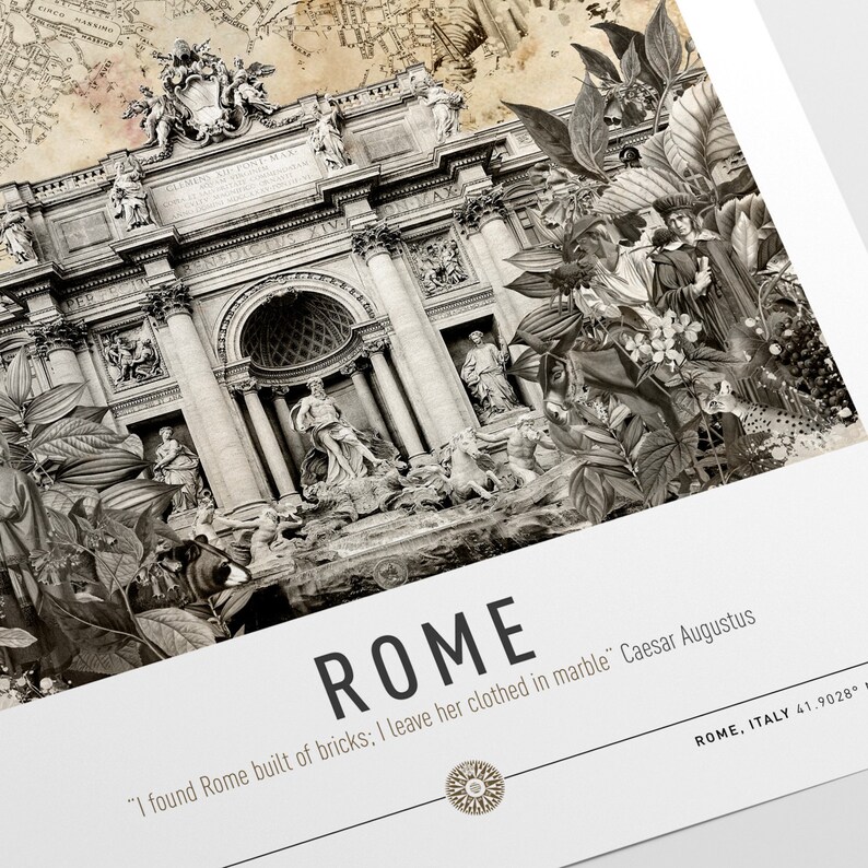 Rome Poster. Italy Poster. Rome Skyline Poster. Rome Landmark Poster ...