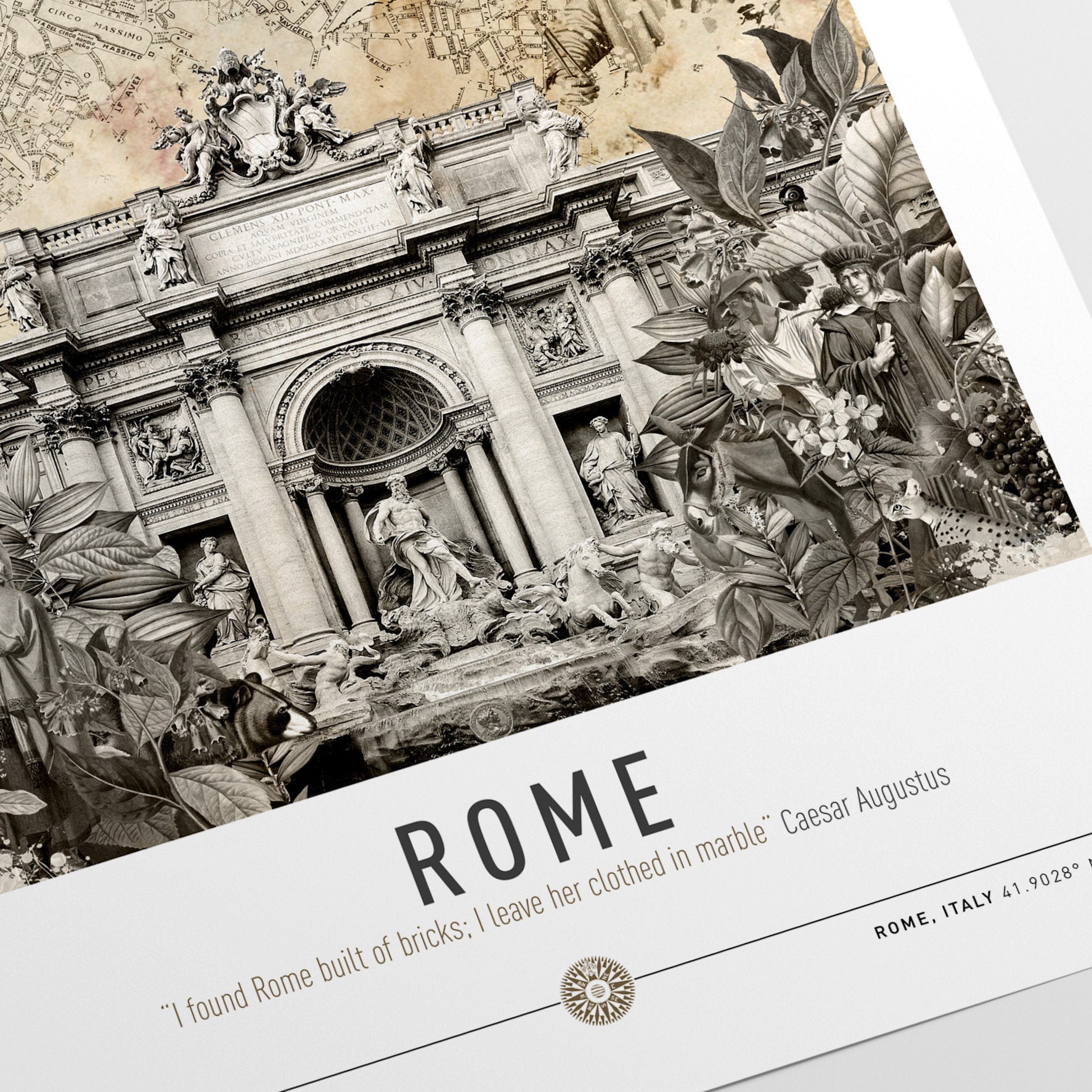 Rome Poster. Italy Poster. Rome Skyline Poster. Rome Landmark Poster ...
