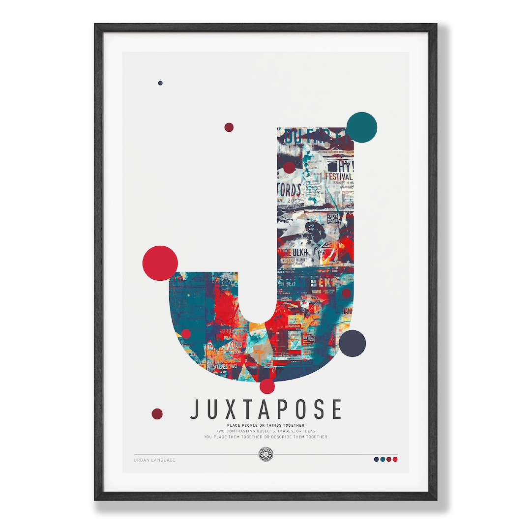 J is for Juxtapose. Alphabet Poster. Definition Poster. - Etsy