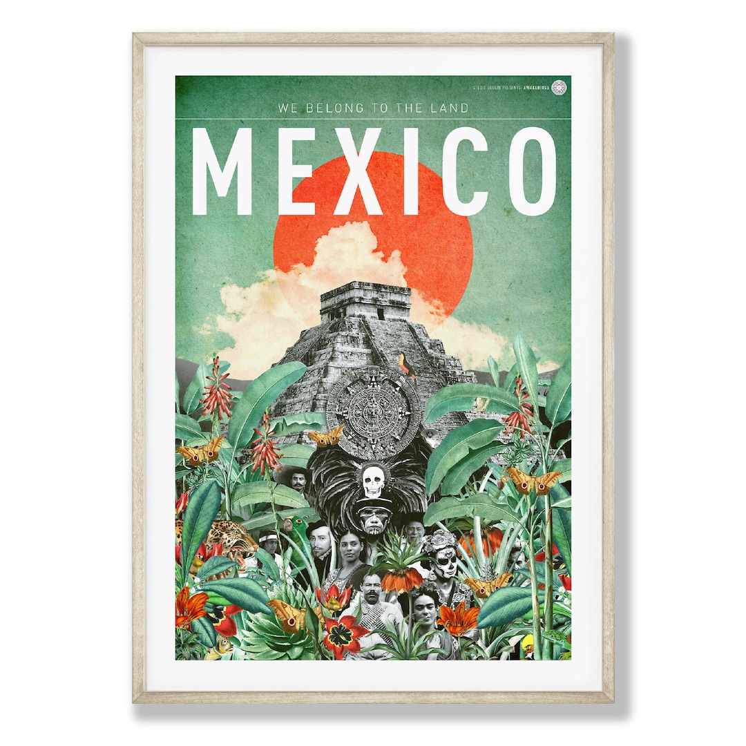 Mexico Poster. Mayan Poster. Mexico Travel Poster. Spiritual - Etsy