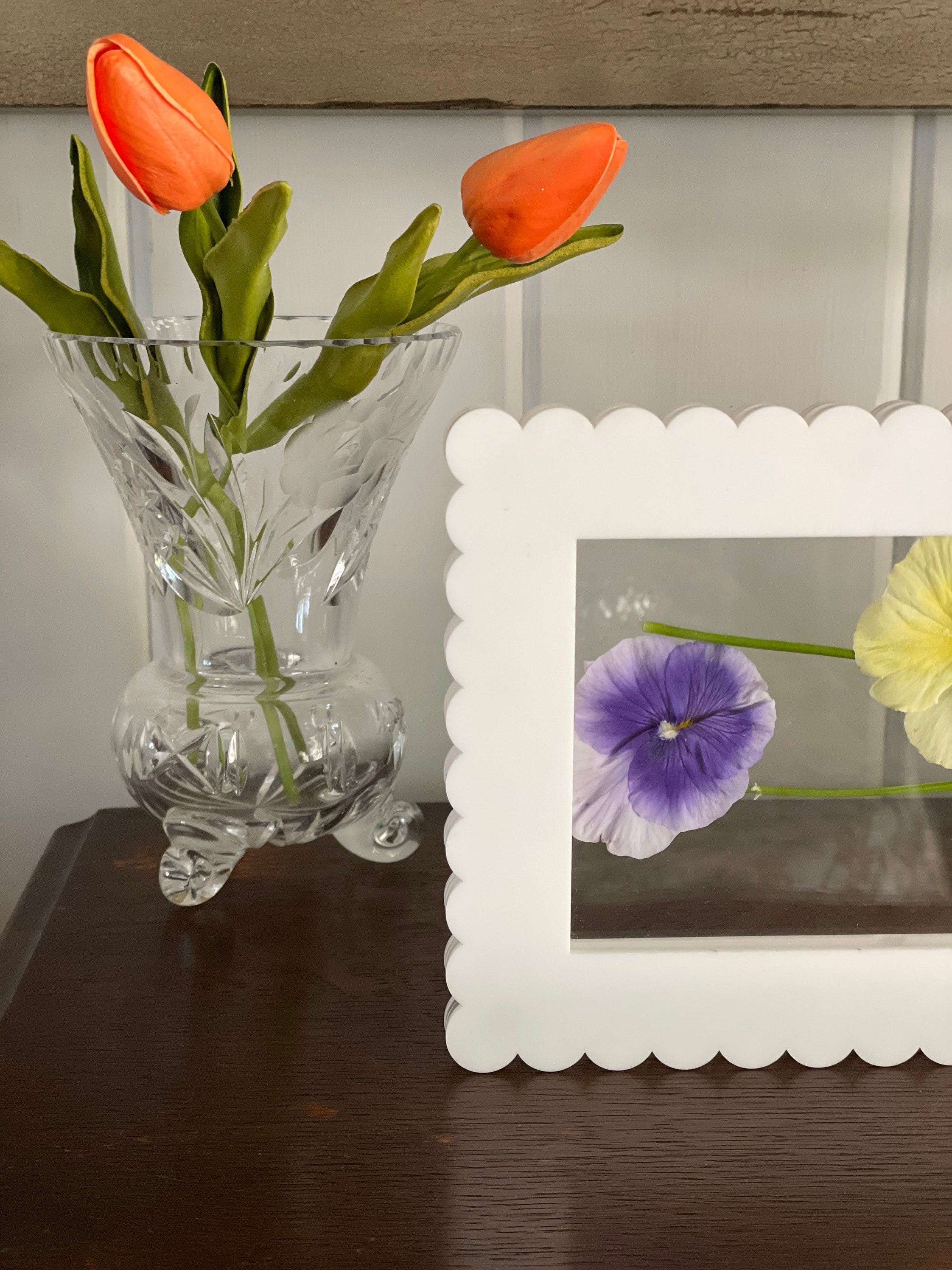 Acrylic Frame With Scallop Edges Wall-hanging Standing With - Etsy