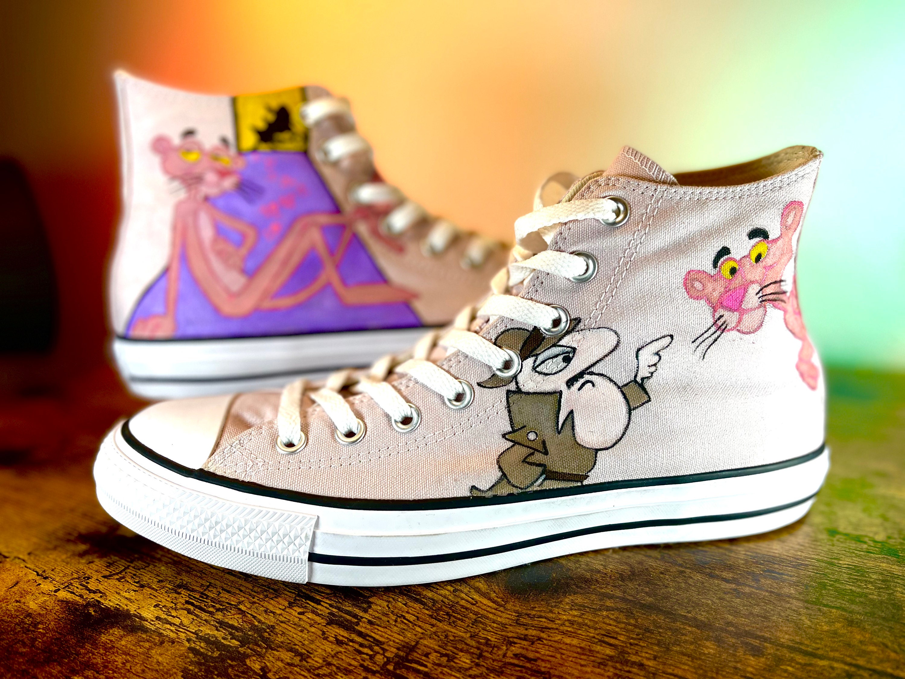 Die rosa Panther Custom Converse La Pantera Rosa Custom. | Etsy