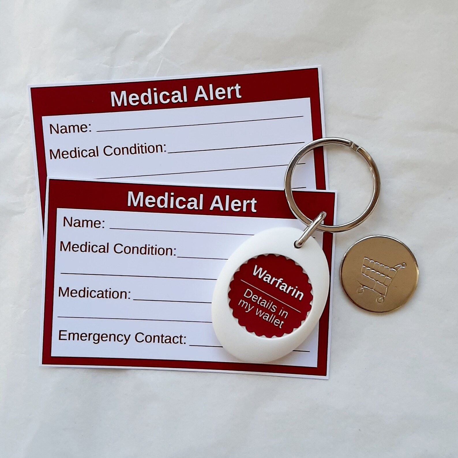 Warfarin Medical Alert Trolley Coin Token Keyring & - Etsy