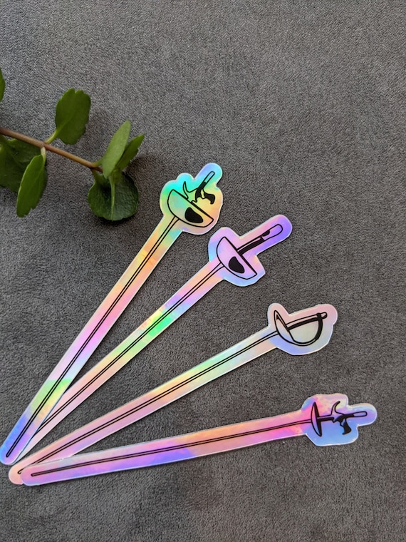 Holographic Fencing Blade Stickers | Etsy