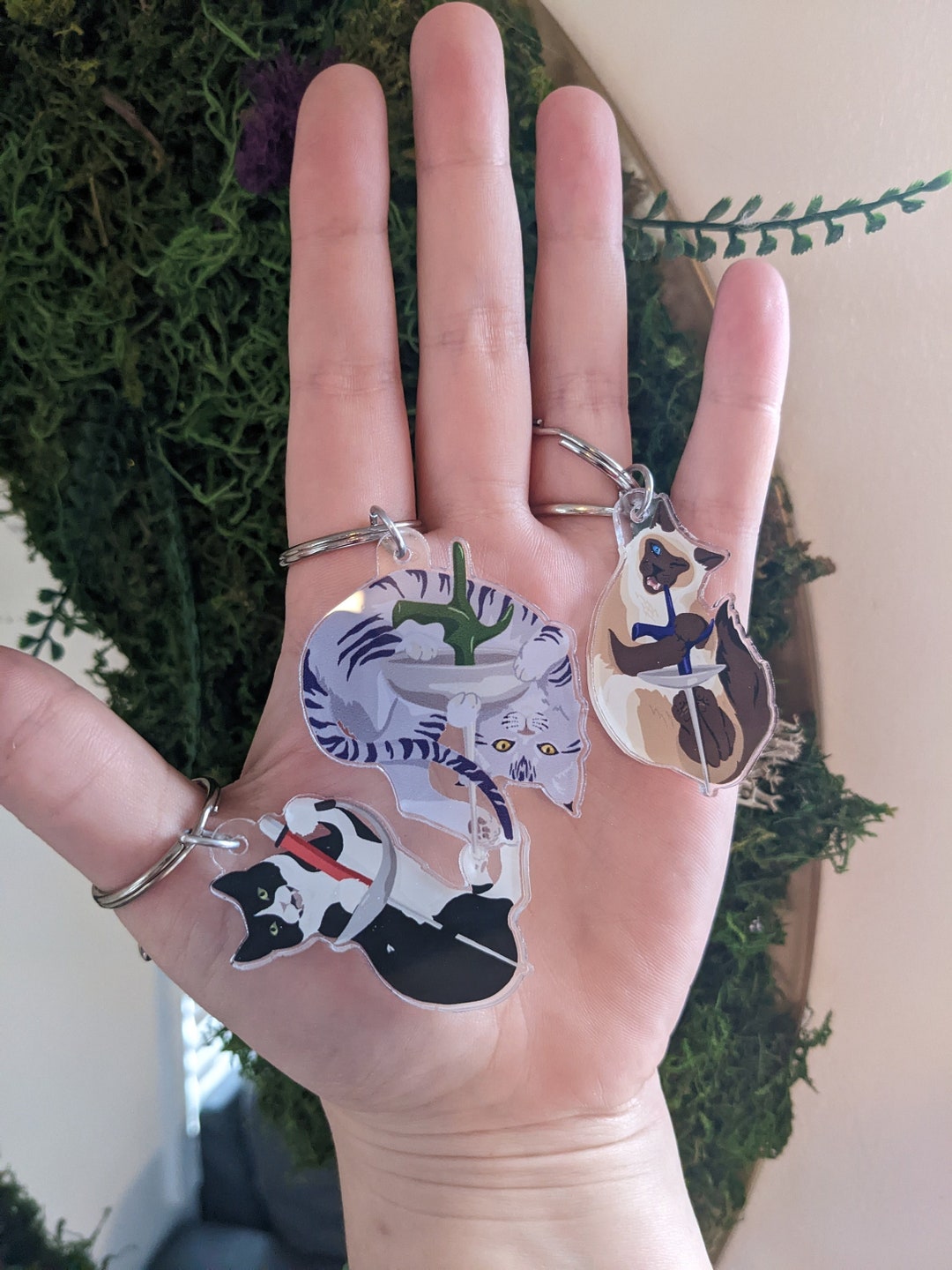 Mischievous Fencing Cat Acrylic Charm - Etsy
