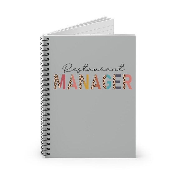 Restaurant Manager Notebook Restaurant Manager Journal - Etsy