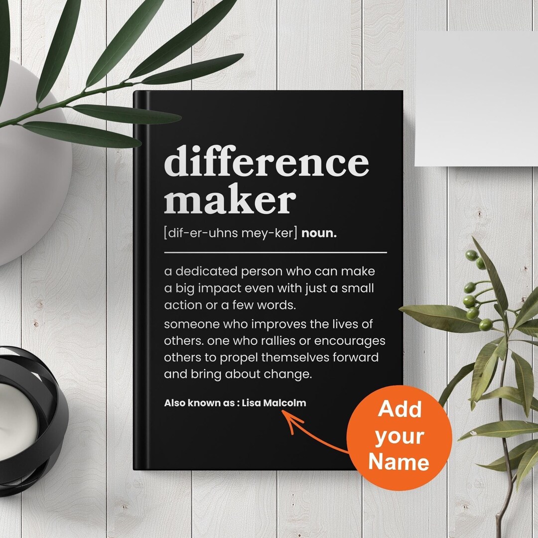 Difference Maker Journal Personalized Thank You Notebook for Coworker ...