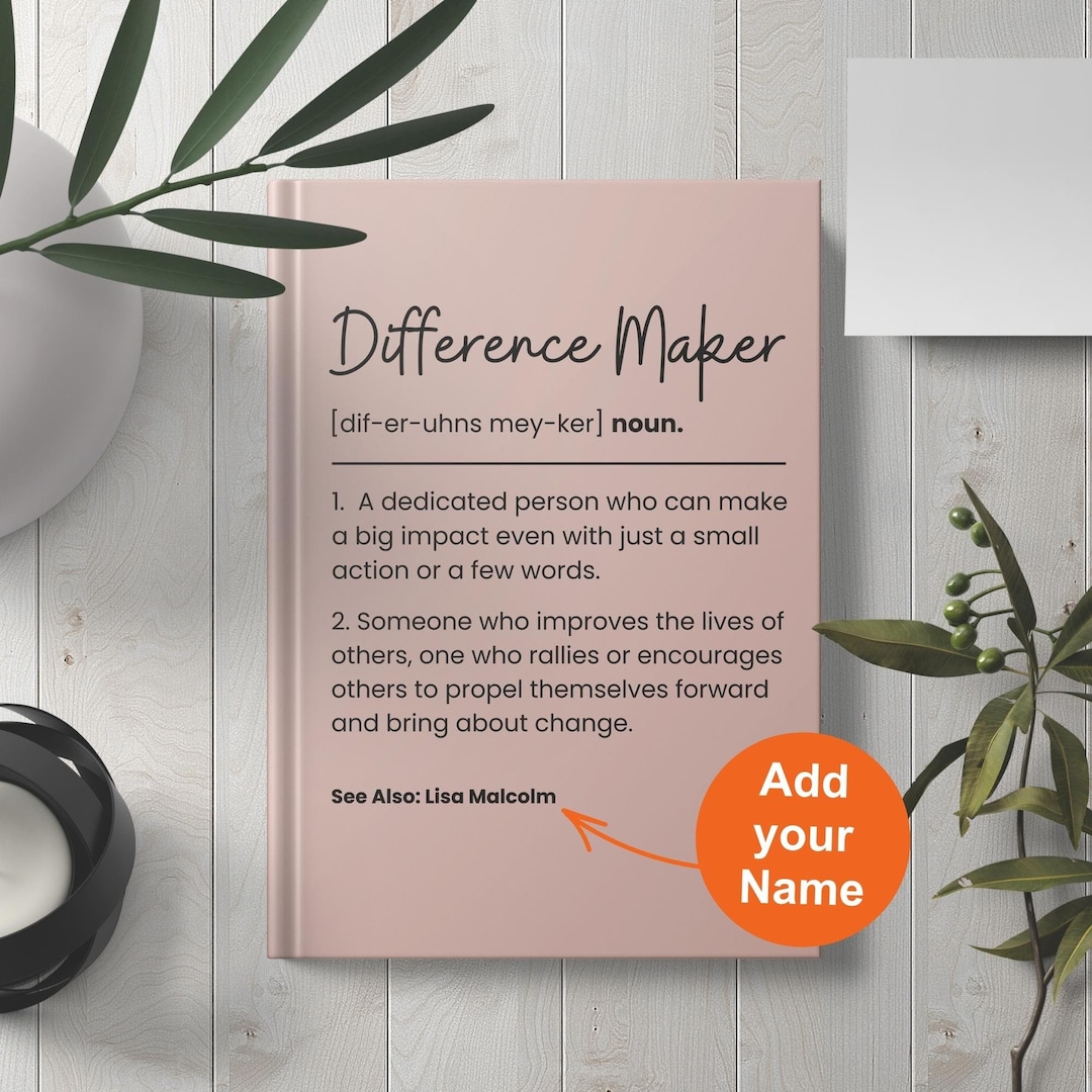 Difference Maker Journal Personalized Thank You Notebook for Coworker ...