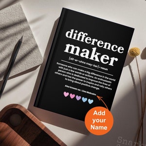 Difference Maker Journal Personalized Thank You Notebook for Coworker ...
